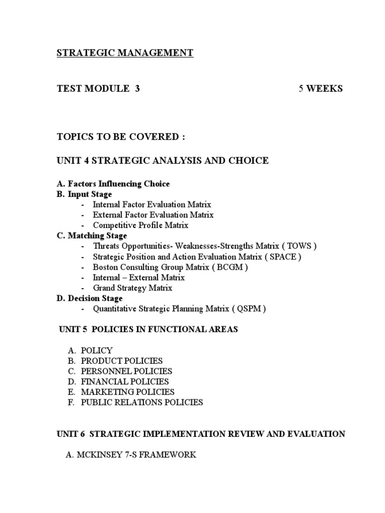 13860.strategic Management Module 3 | PDF | Strategic Management ...