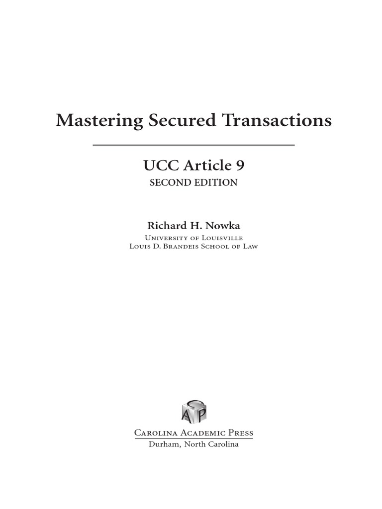 Mastering Secured Transactions Intro | PDF | Security Interest ...