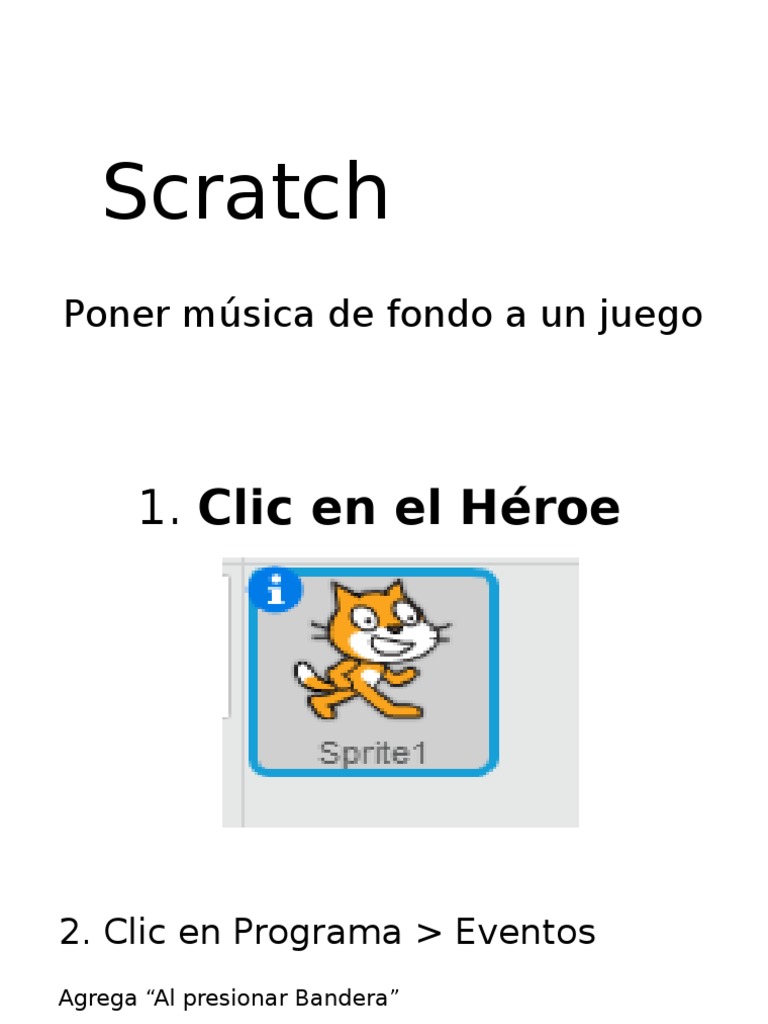 Música de fondo en Scratch | PDF | Juegos y actividades | Informática