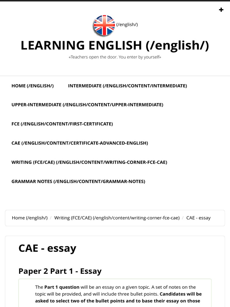 CAE - Essay - LEARNING ENGLISH | PDF | Essays | Clothing