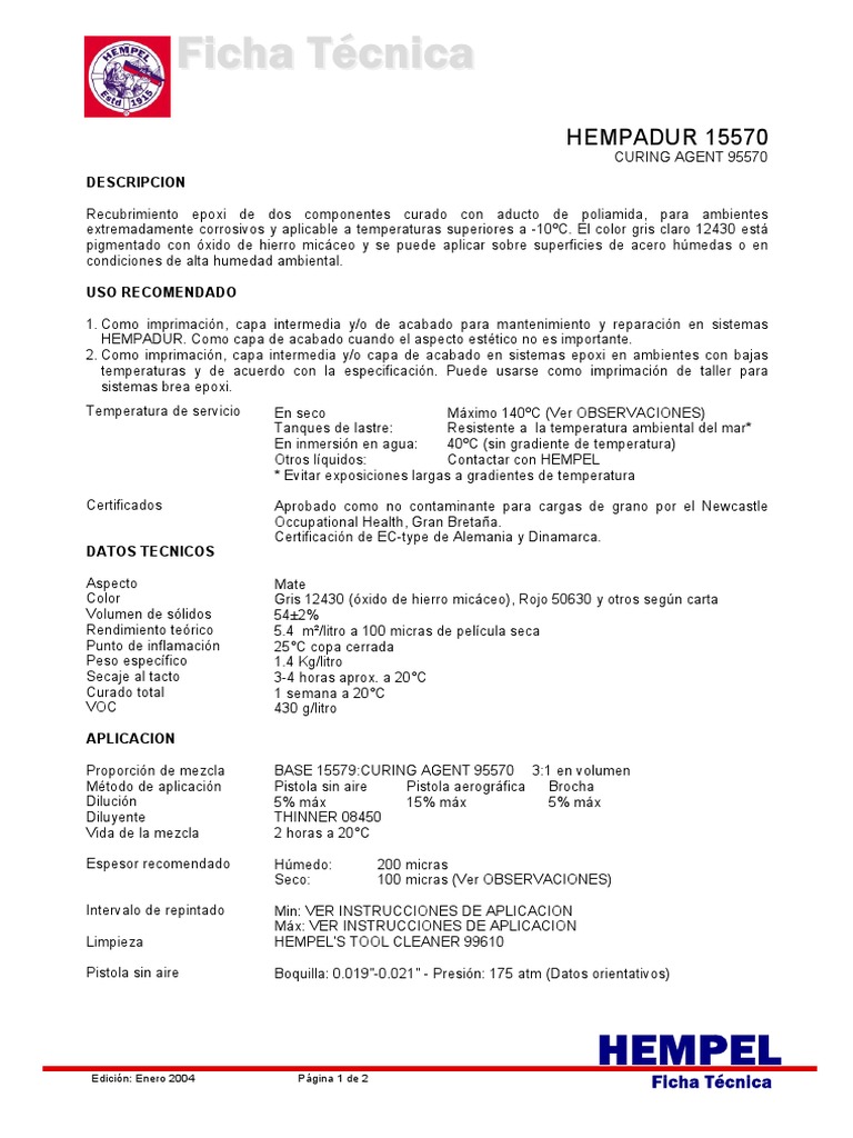 Hempadur 15570 | PDF | Pintar | Epoxy