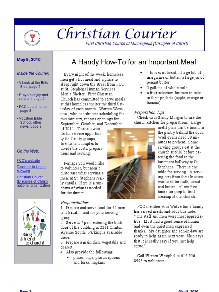 Christian Courier: A Handy How-To For An Important Meal | PDF ...