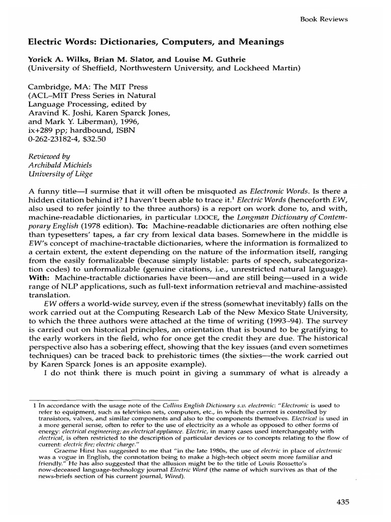 Electric Words Review | Download Free PDF | Dictionary | Electricity