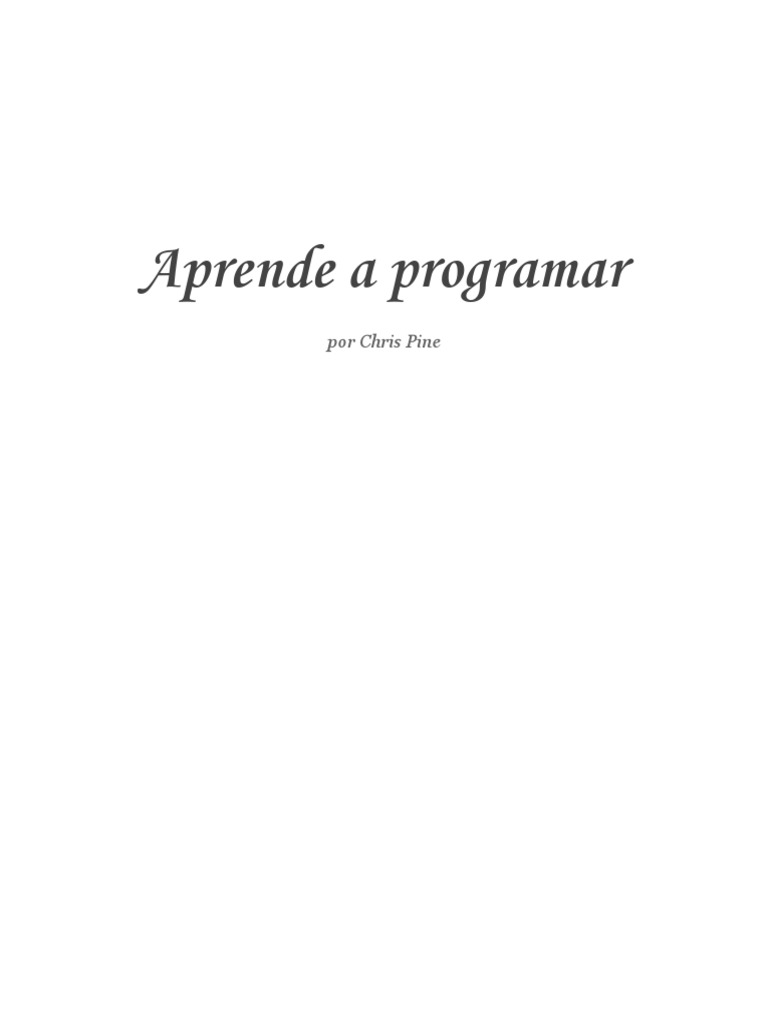 Aprende A Programar en Ruby | PDF | Ruby (lenguaje de programación ...