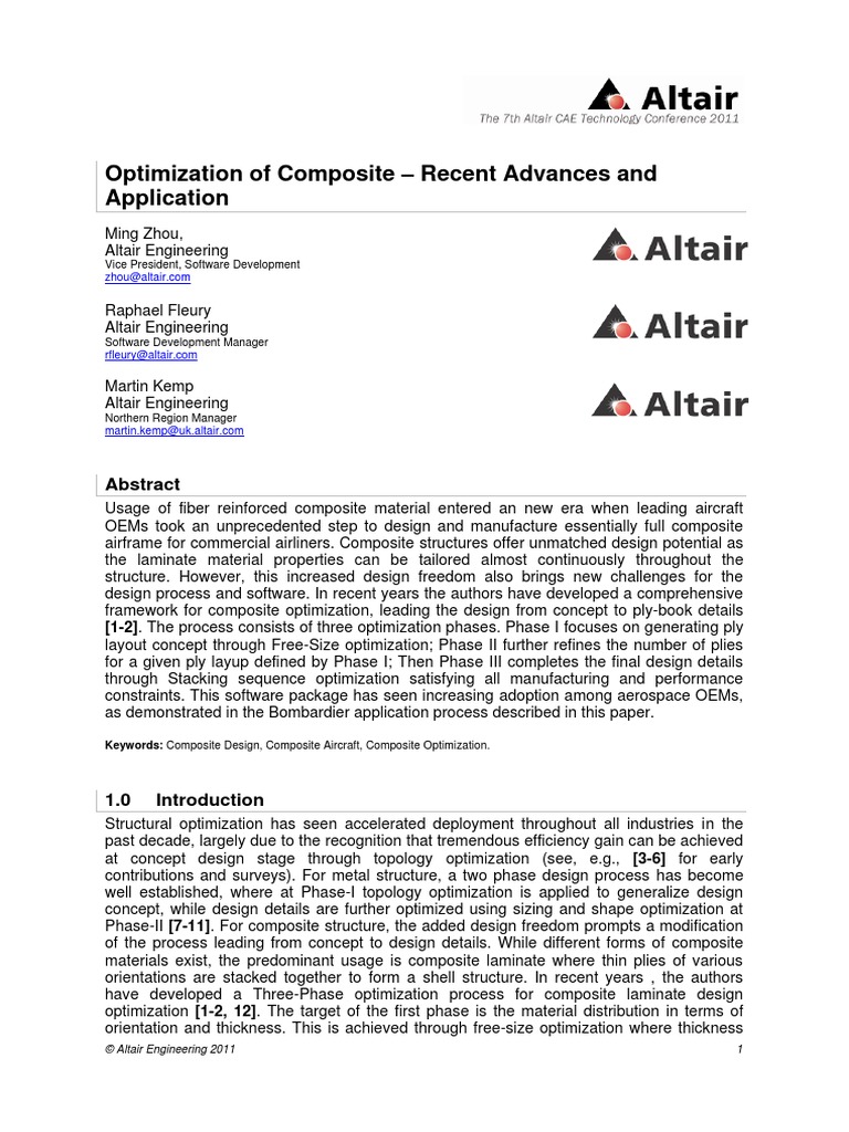 Altair | PDF | Composite Material | Mathematical Optimization