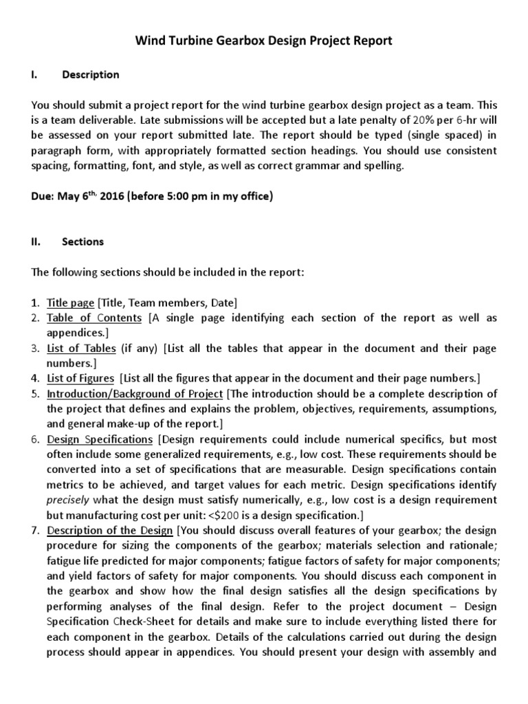 Gearbox Design Project Report | PDF | Specification (Technical Standard ...