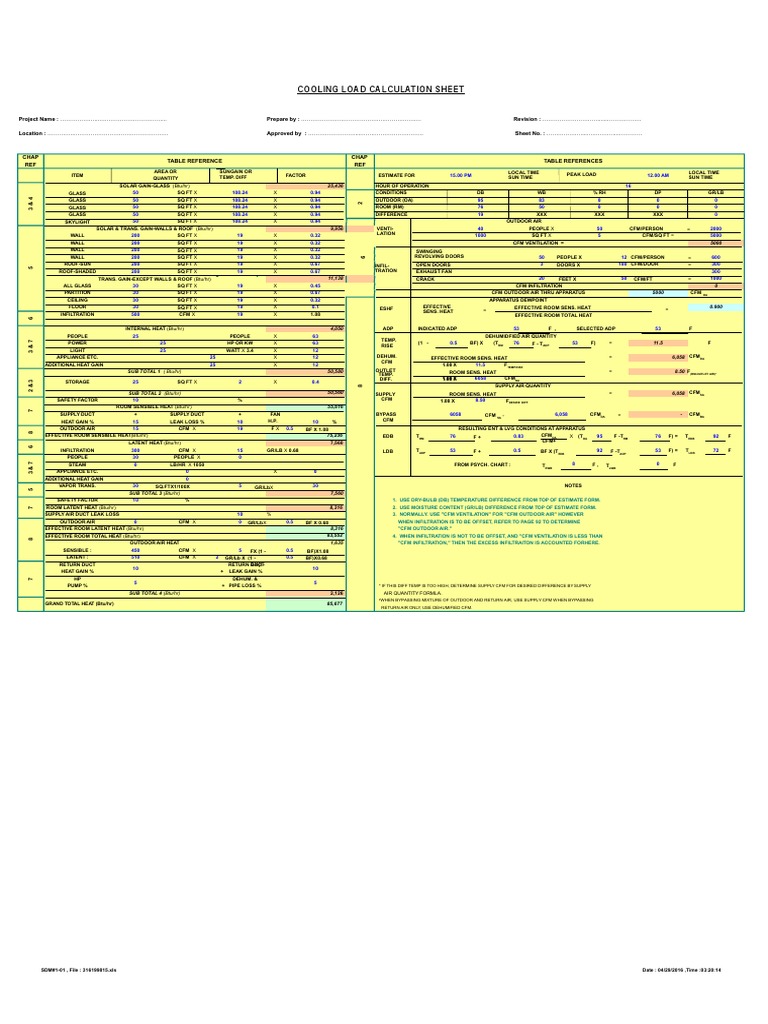 HVAC Load Calculation | PDF | Air Conditioning | Ventilation (Architecture)