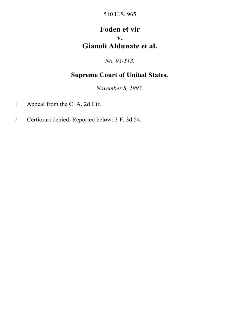 Foden v. Gianoli Aldunate Case Summary | PDF