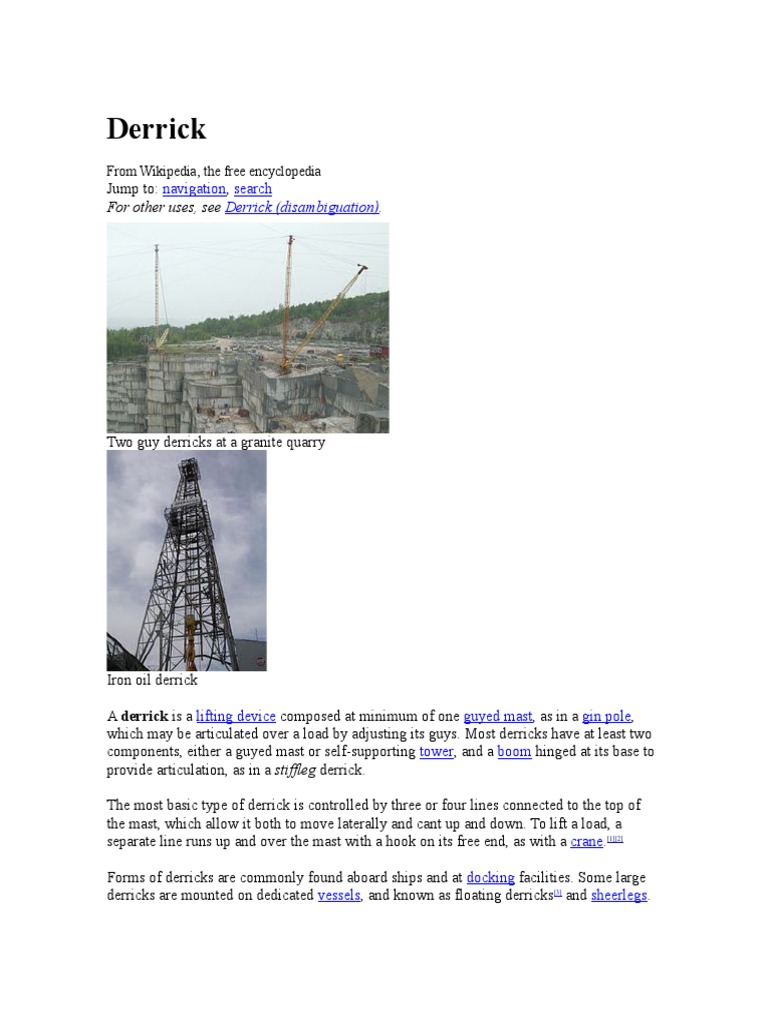 Derrick | PDF | Equipment