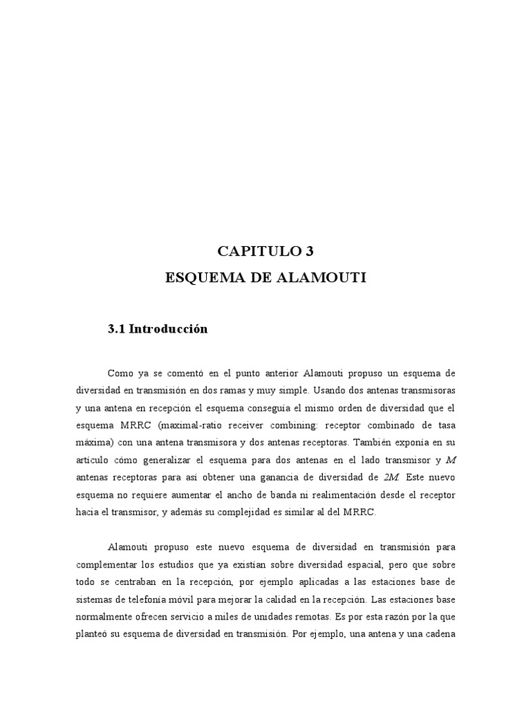 Capitulo 3 Esquema de Alamouti | PDF | Antena (Radio) | Transmisor