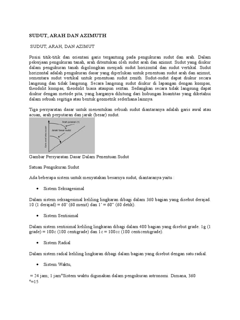 SUDUT Arah Azimuth | PDF