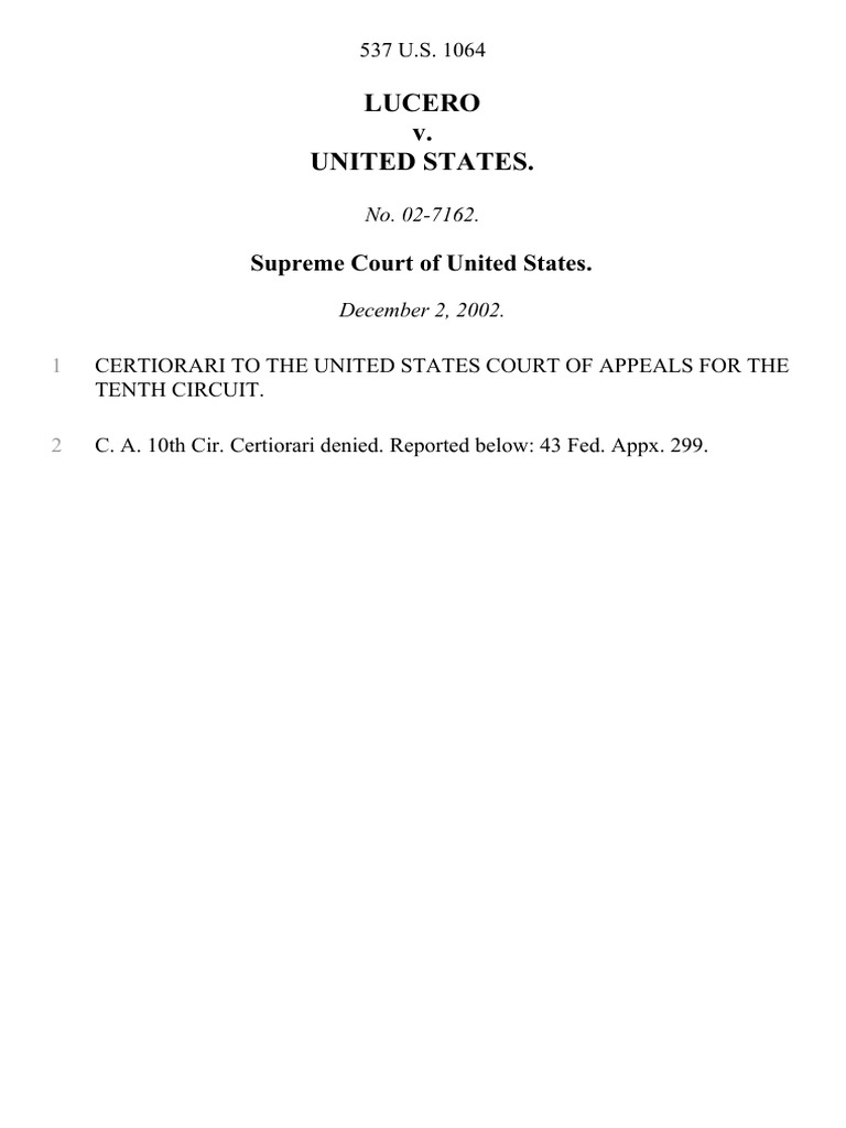 Lucero v. United States Case Summary | PDF | Law