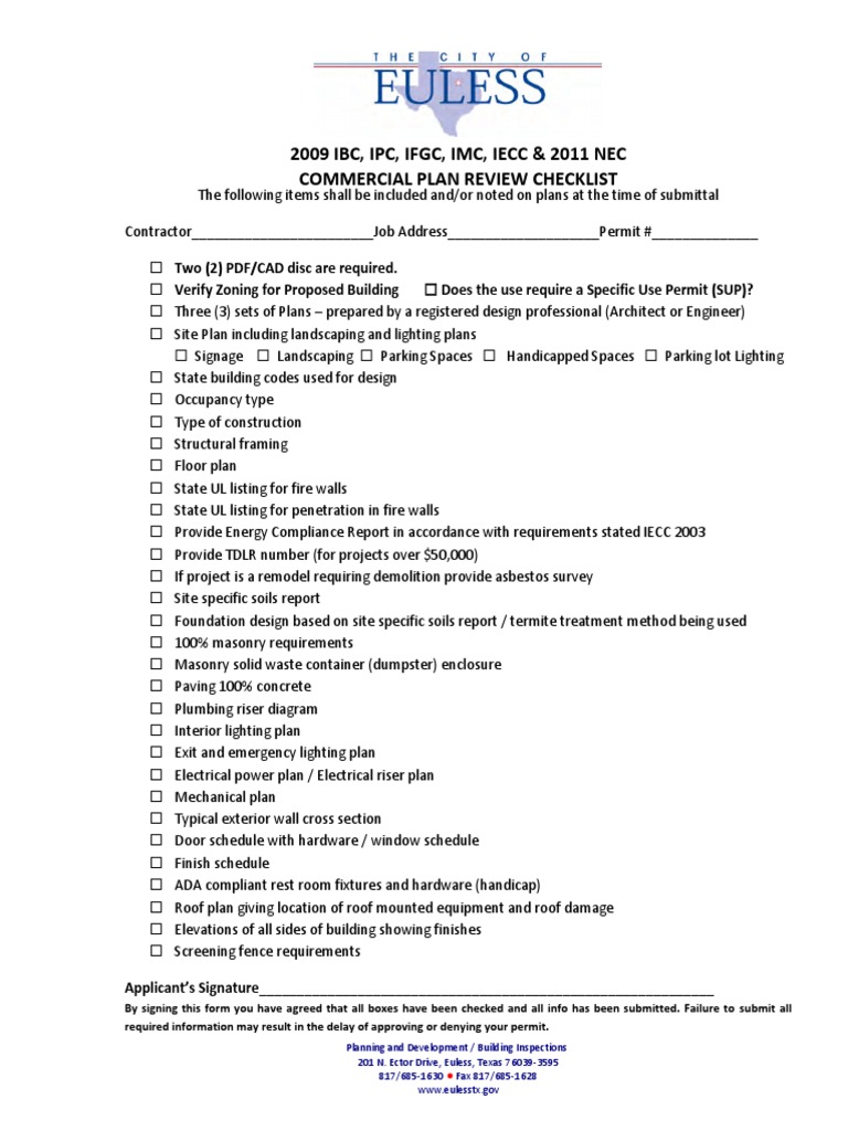 Commercial Building Plan Checklist | PDF