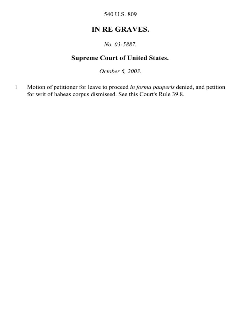 Supreme Court Ruling on Graves Case | PDF