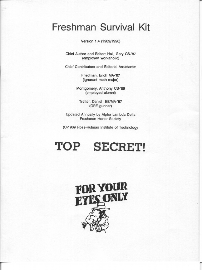 Freshman Survival Kit | PDF