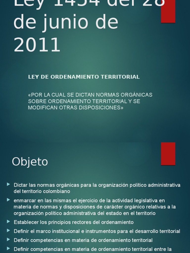 Ley 1454 Diapositivas | PDF | Planificación | Estado (política)