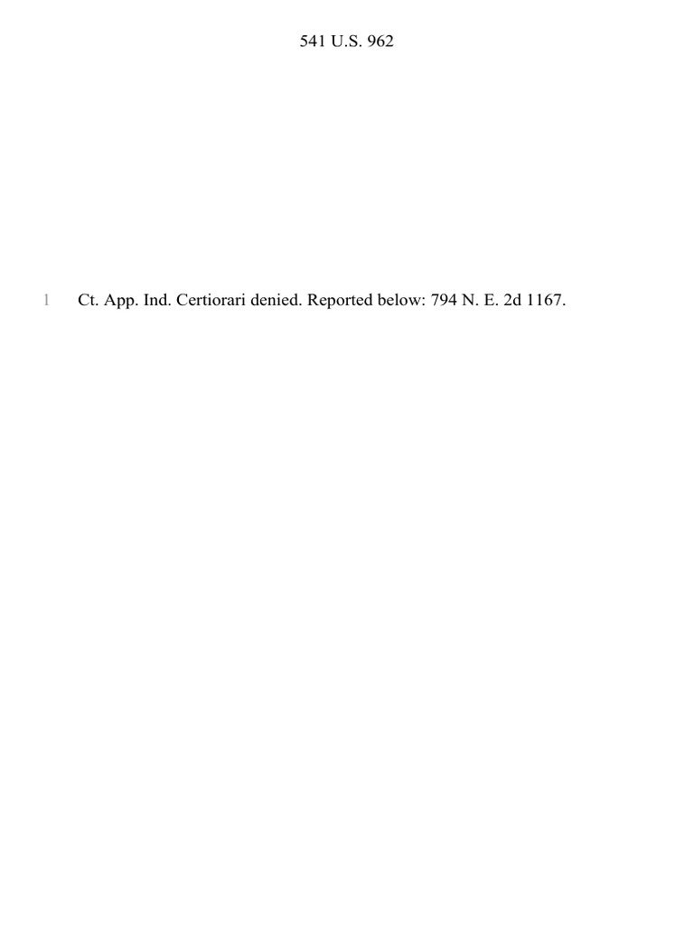 Weldy v. Indiana Supreme Court Case | PDF | United States Supreme Court ...