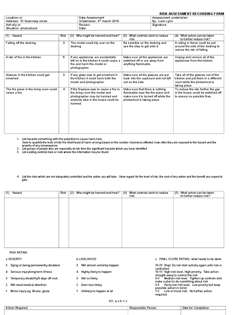 Risk Assessment Template | PDF | Hazards | Risk