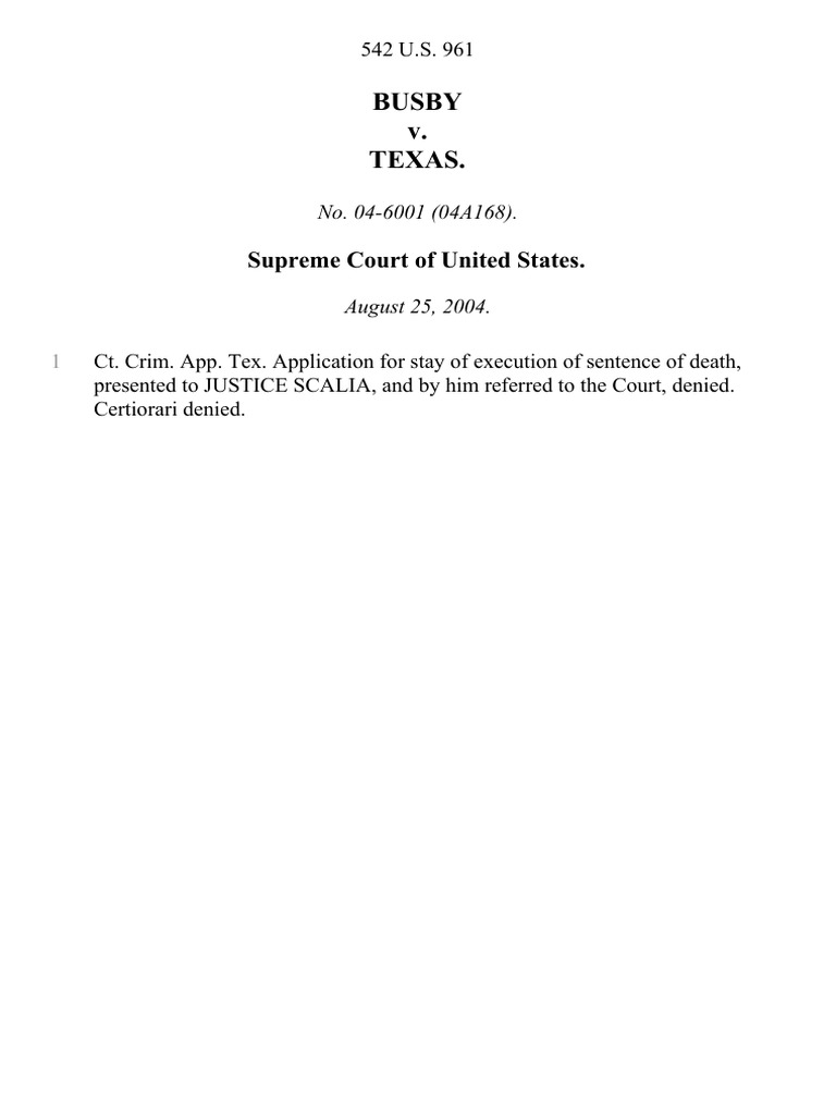 Death Sentence Stay Denied | PDF
