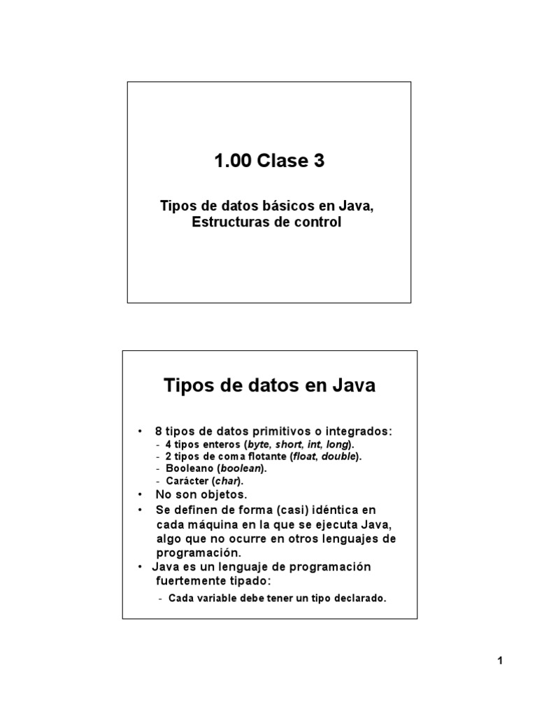 Tipos de Datos en Java | PDF | Tipo de datos | Java (lenguaje de ...