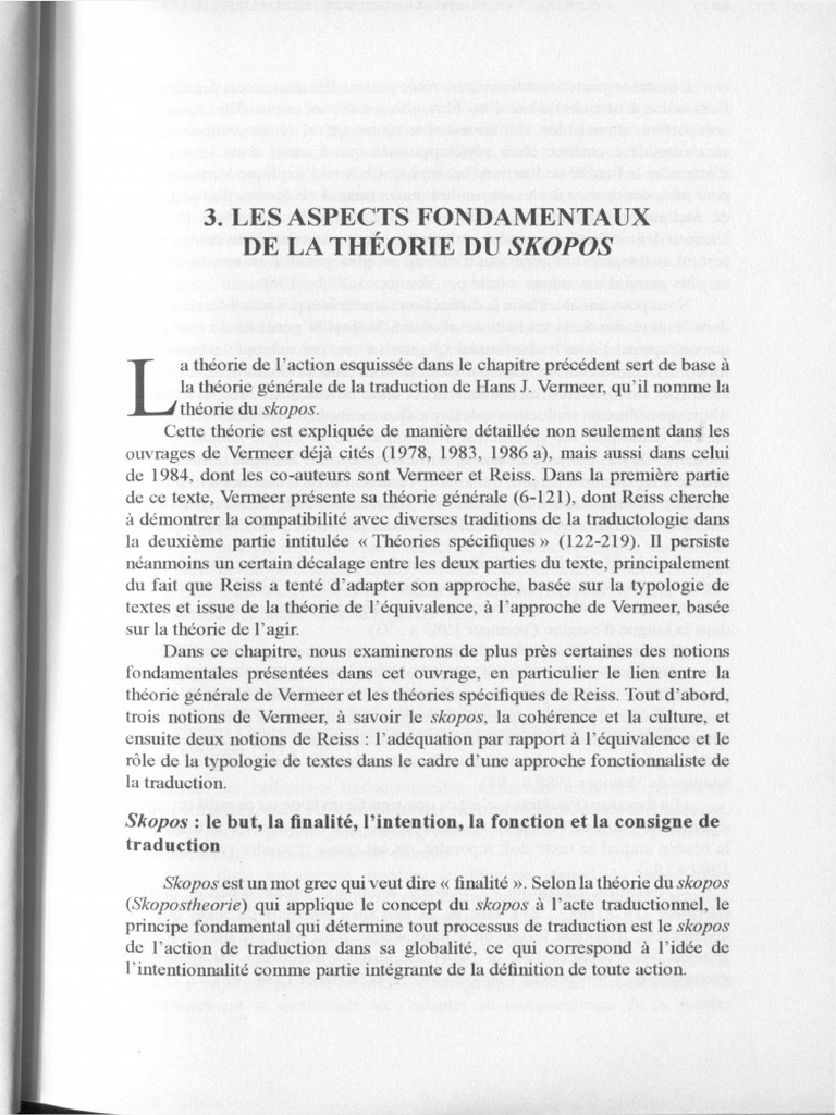 Les Aspects Fondamentaux de La Theorie Du Skopos | PDF