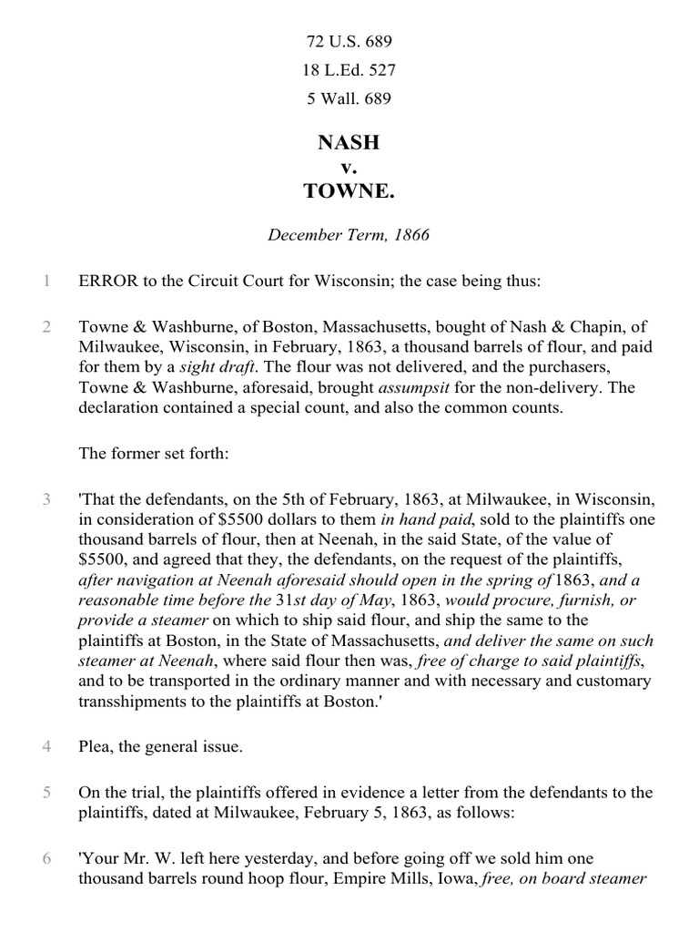 Nash v. Towne | PDF | Conversion (Law) | Pleading