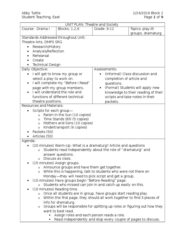 Script Analysis Day 1 Dramaturge | Theatre | Plot (Narrative) | Free 30 ...