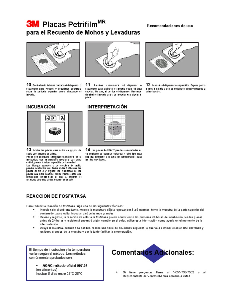 3M Placas Petrifilm para El Recuento de Mohos y Levaduras | PDF | Hongo ...