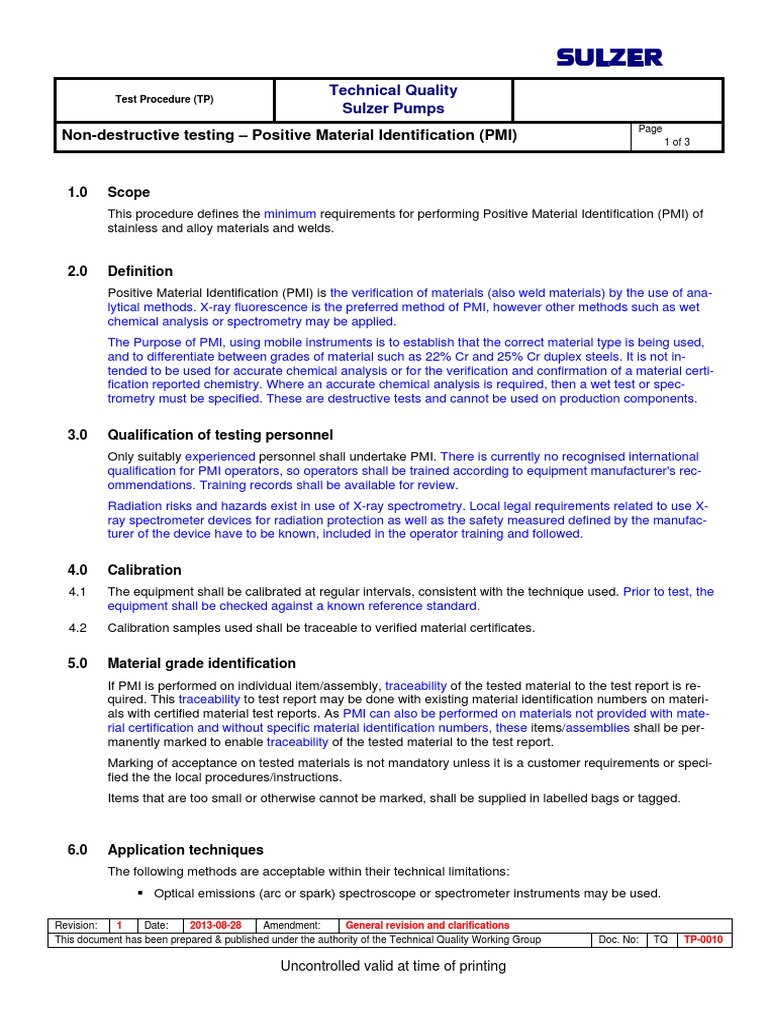 PMI Testing | Analytical Chemistry | Calibration