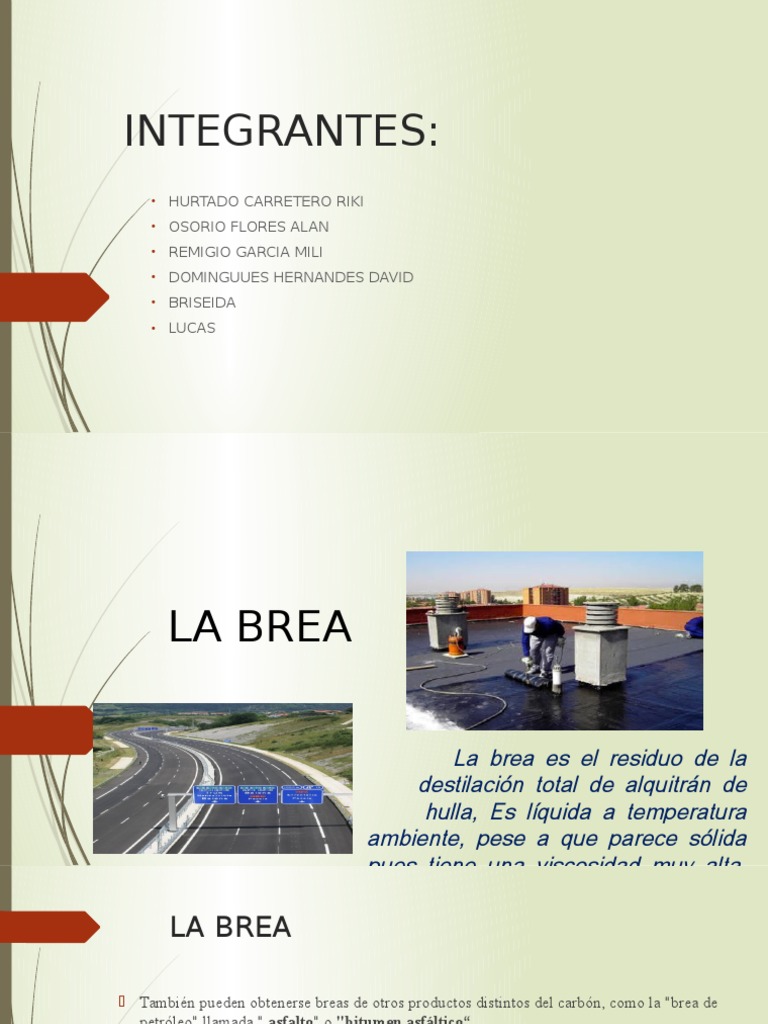 Brea - Alquitran - Grupo 1 - Pavimentos | PDF | Materiales | Sustancias ...