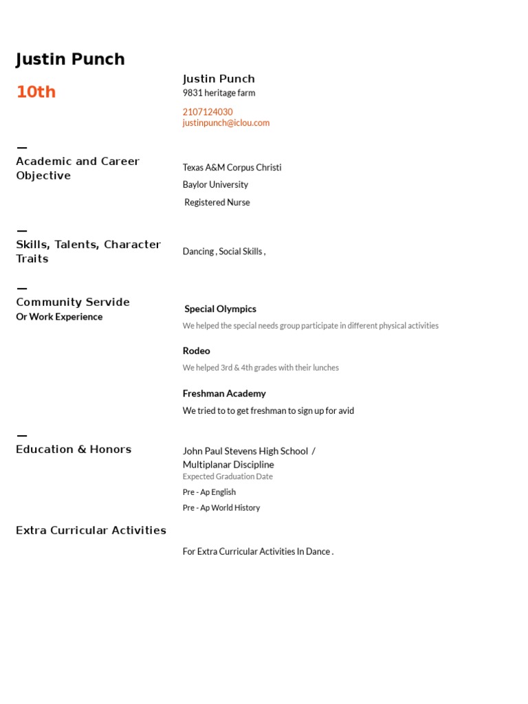 Justin Punch: Nursing Student Profile | PDF