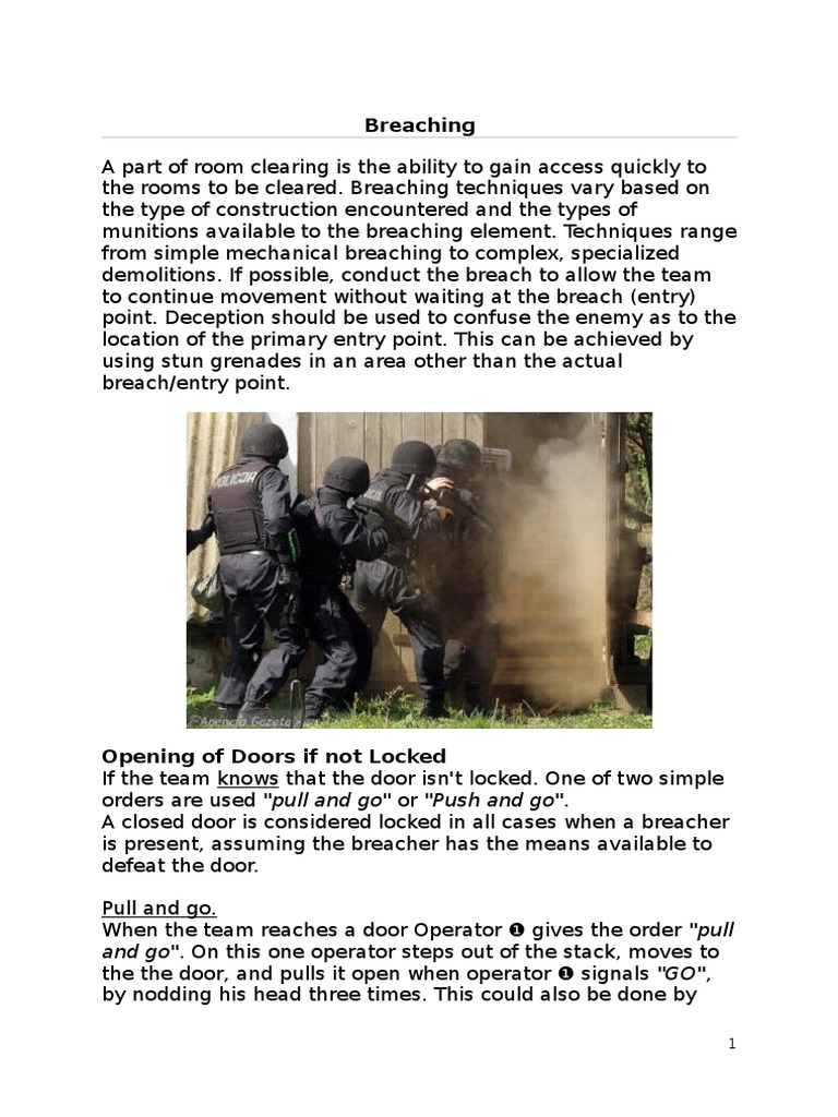 Breaching | PDF | Shotgun | Hazards