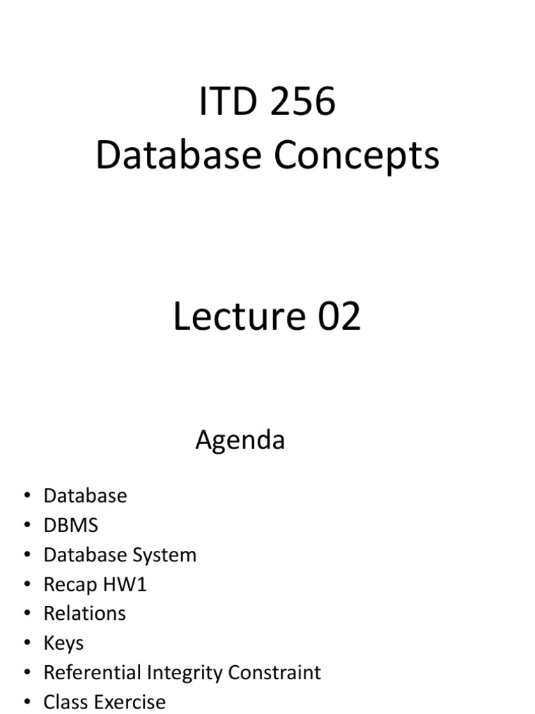 Itd 256 02 | PDF | Relational Database | Databases