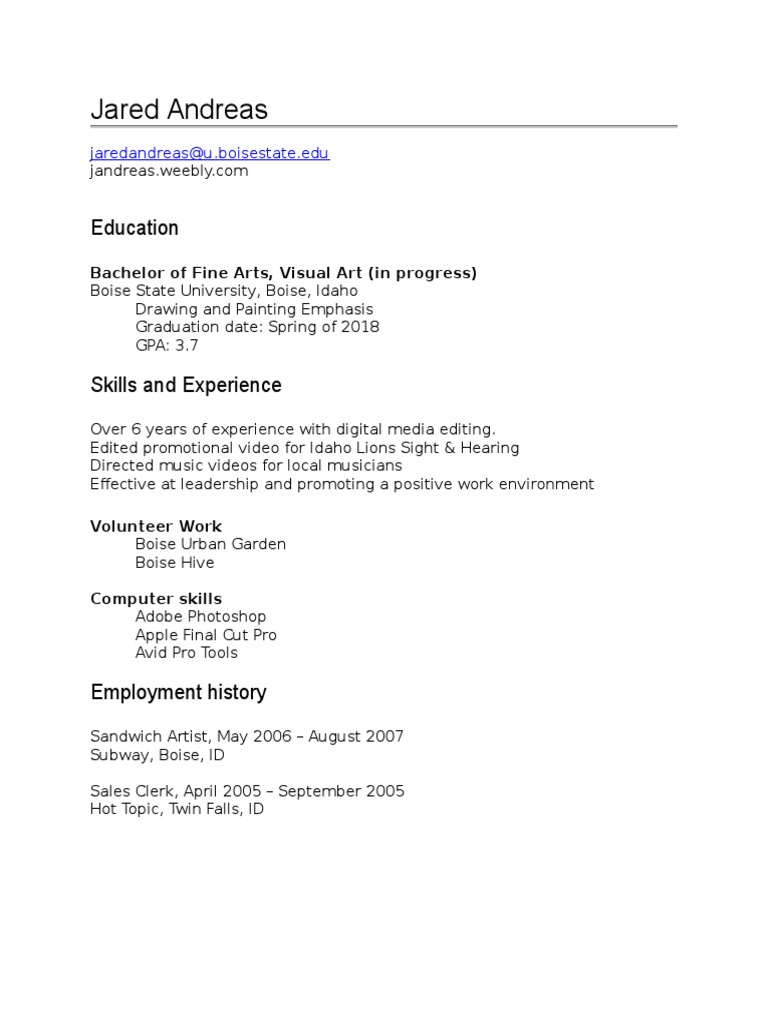 Jared Andreas: Visual Artist Profile | PDF | Career & Growth | Games ...