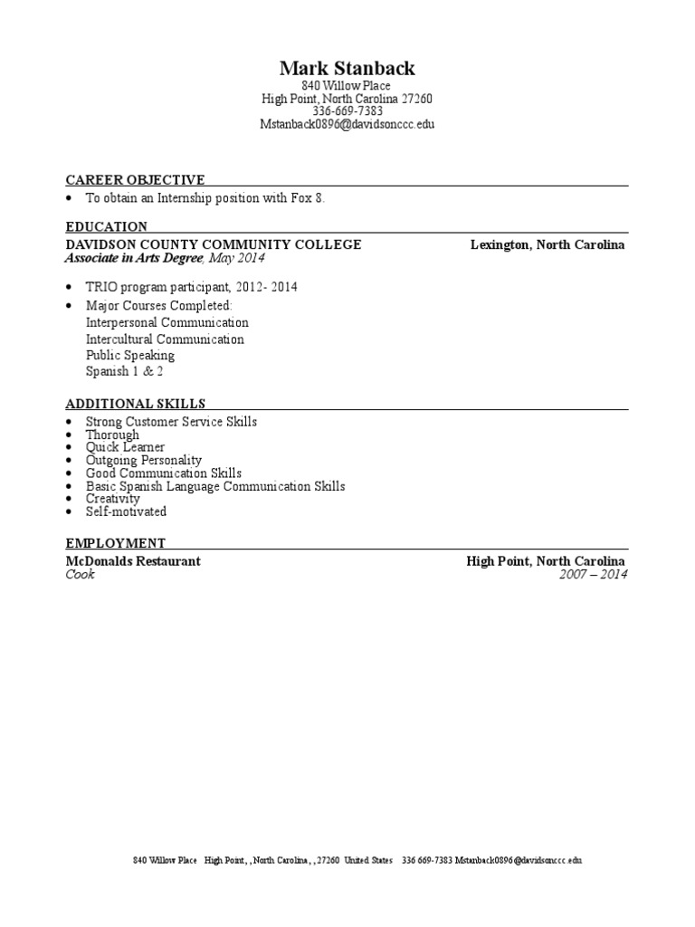 Resume For The Durham Bulls | PDF | Career & Growth | Business