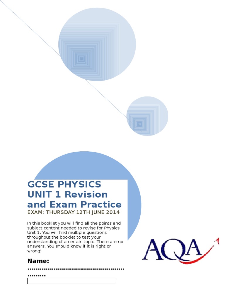 GCSE Physics Unit 1 Revision Guide | PDF | Science & Mathematics