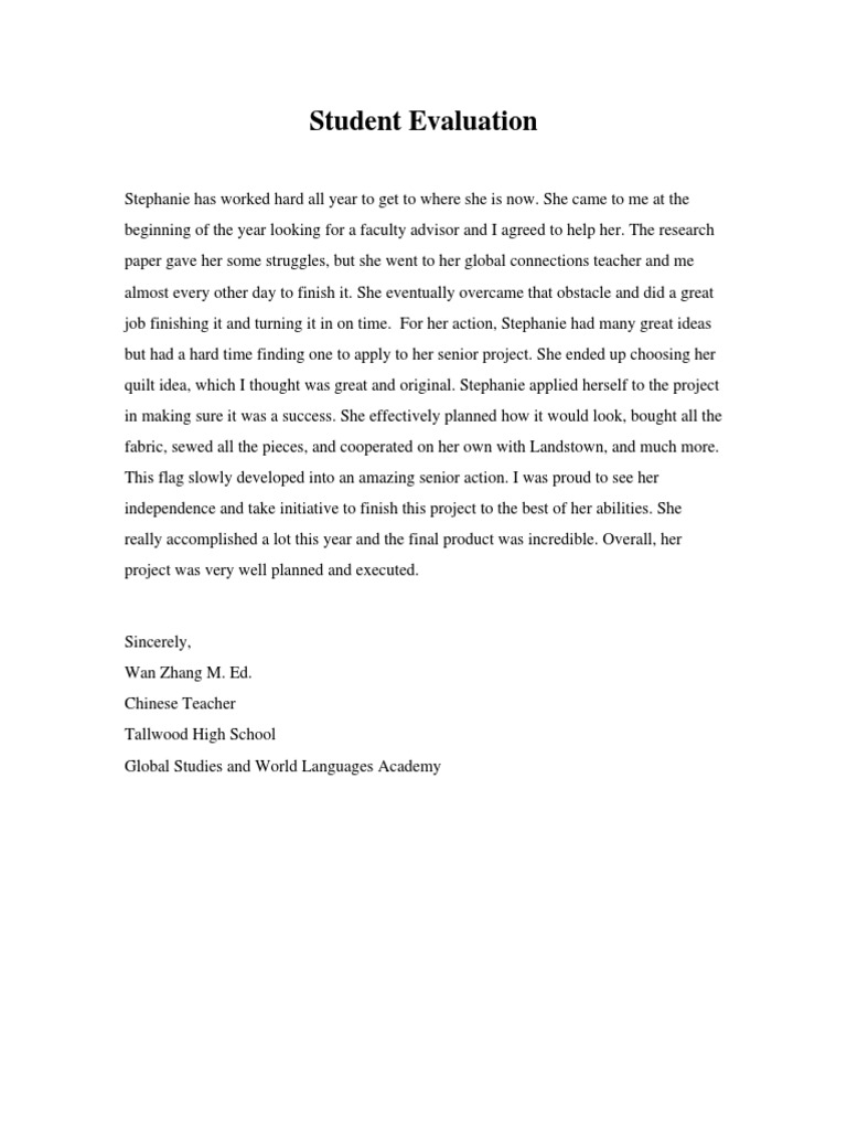 Student Evaluation | PDF