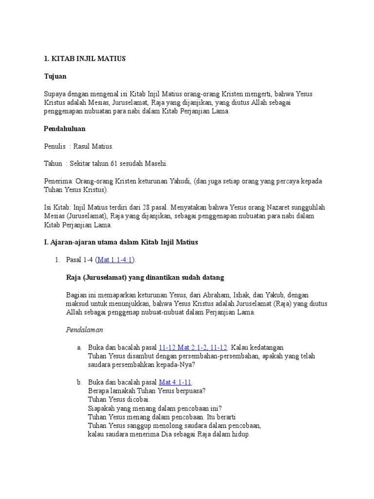 Kitab Injil Matius | PDF