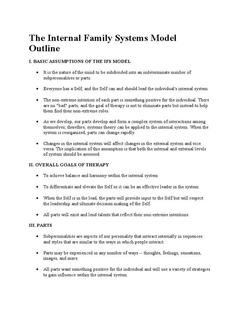 The Internal Family Systems Model Outline | PDF | Self | Psychotherapy