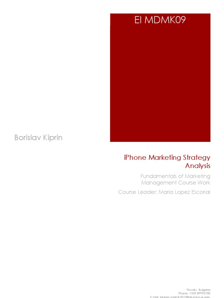 Iphone Marketing Strategy Analysis - Course Work | PDF | I Phone ...