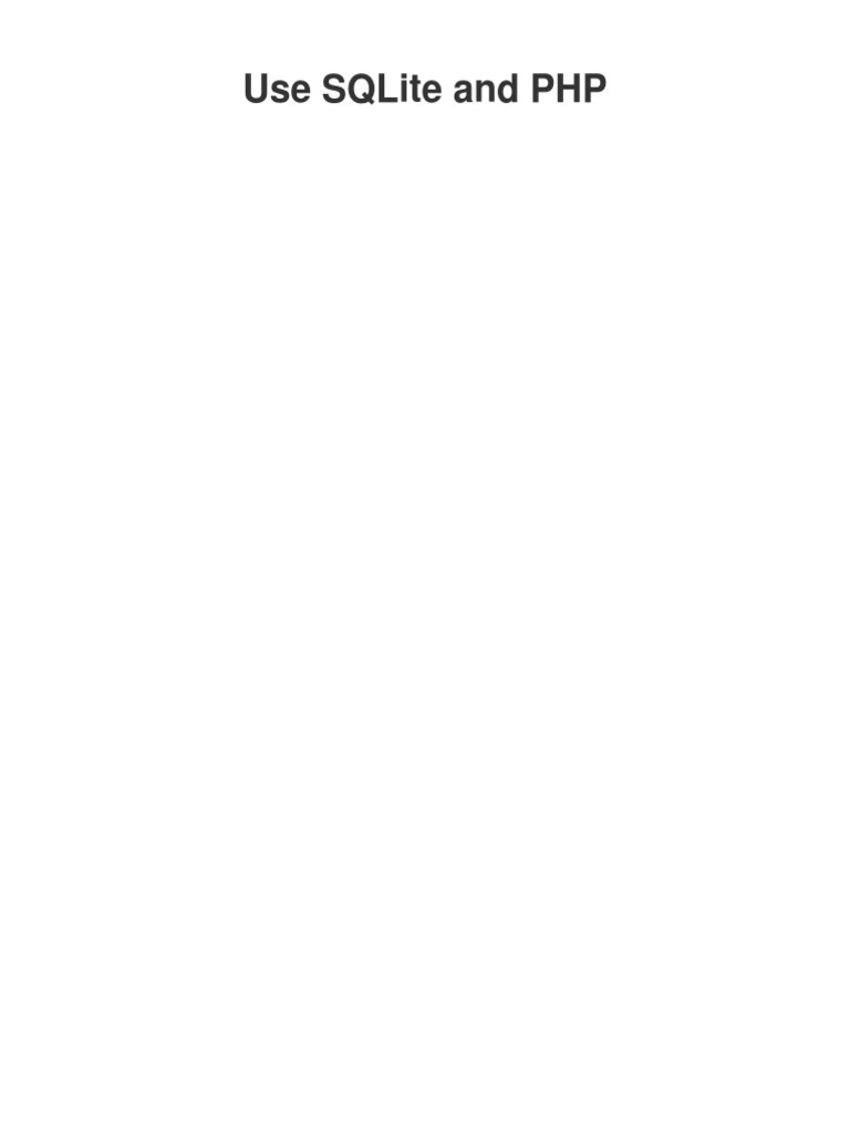 Use Sqlite | PDF | Data Management | System Software