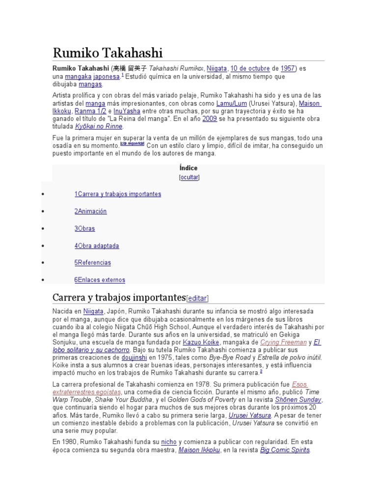 Rumiko Takahashi | PDF | Anime | Manga