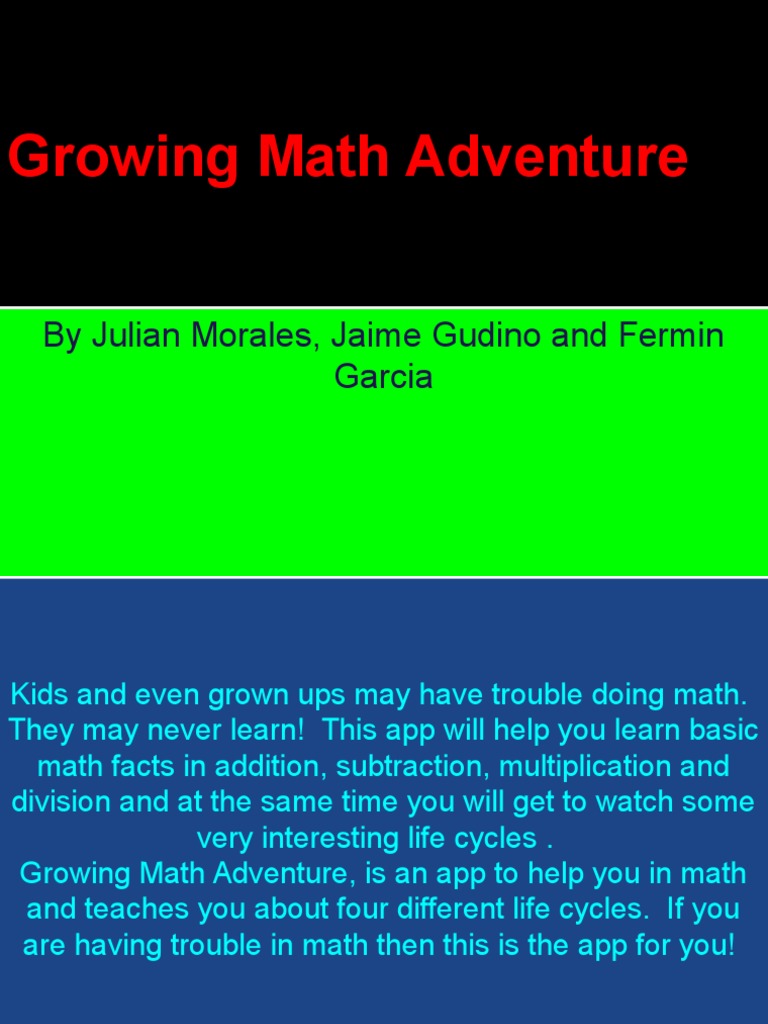 Growing Math Adventure App Overview | PDF