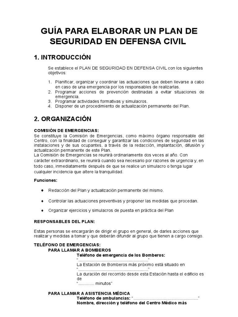 GUÍA PARA ELABORAR UN PLAN DE SEGURIDAD EN DEFENSA CIVIL-terminado ...