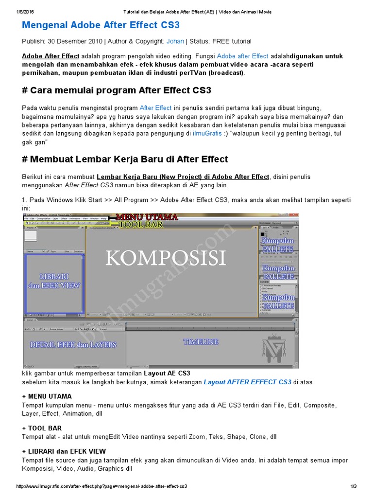 Tutorial Adobe After Effect (AE) | PDF | Komputer