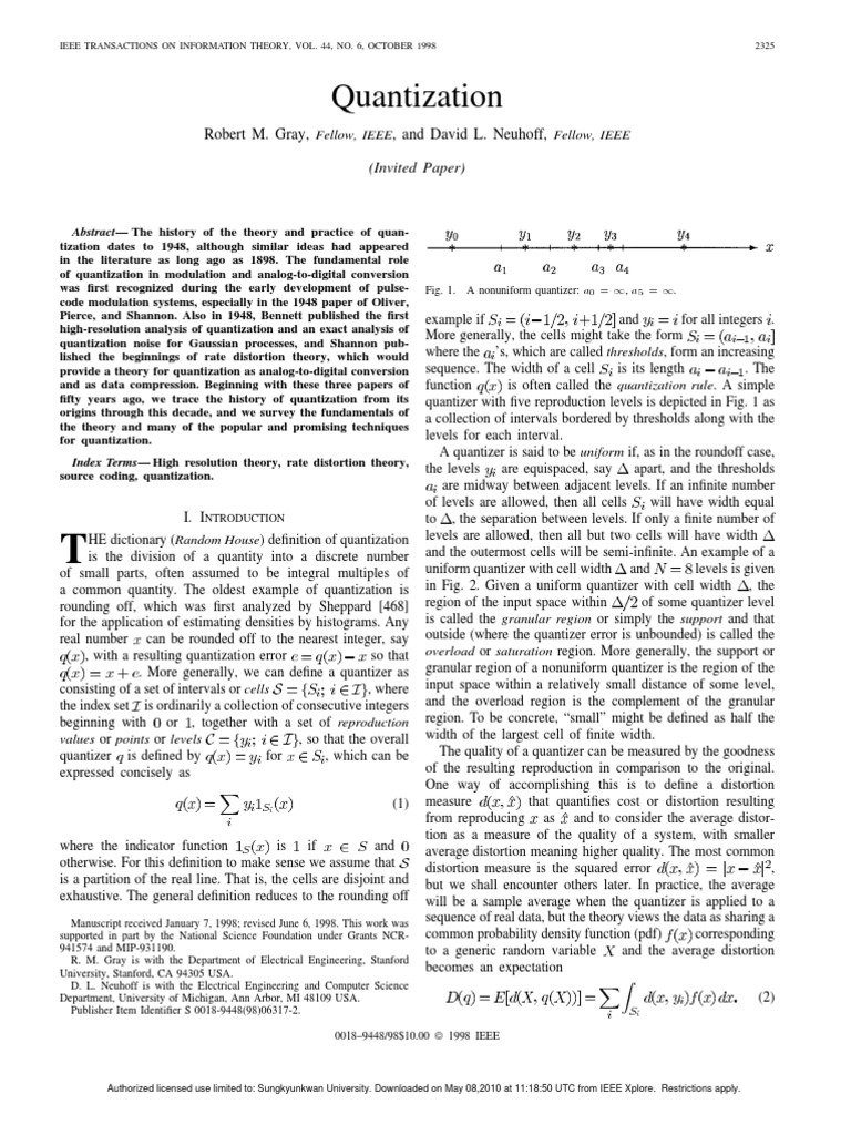 Quantization | PDF | Sampling (Signal Processing) | Analog To Digital Converter