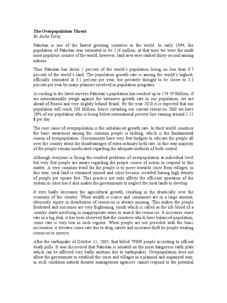 Overpopulation | Download Free PDF | Human Overpopulation | Poverty
