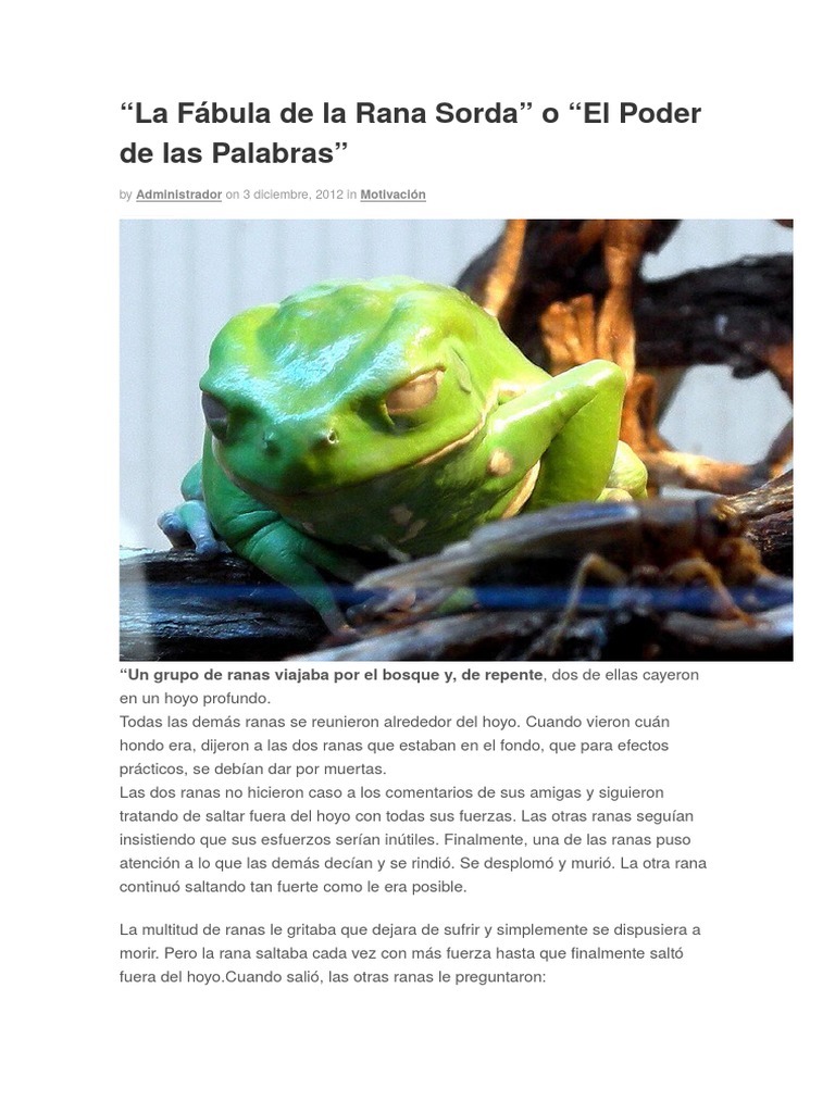 La Fábula de La Rana Sorda | PDF
