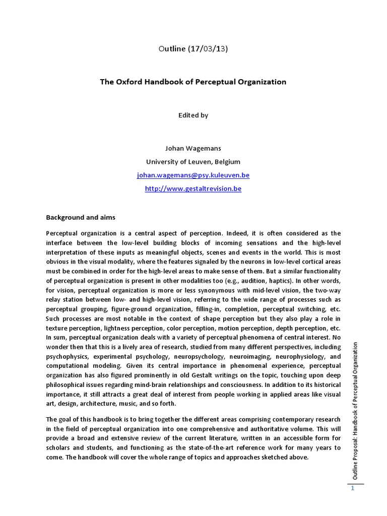 The Oxford Handbook of Perceptual Organization | PDF | Visual ...