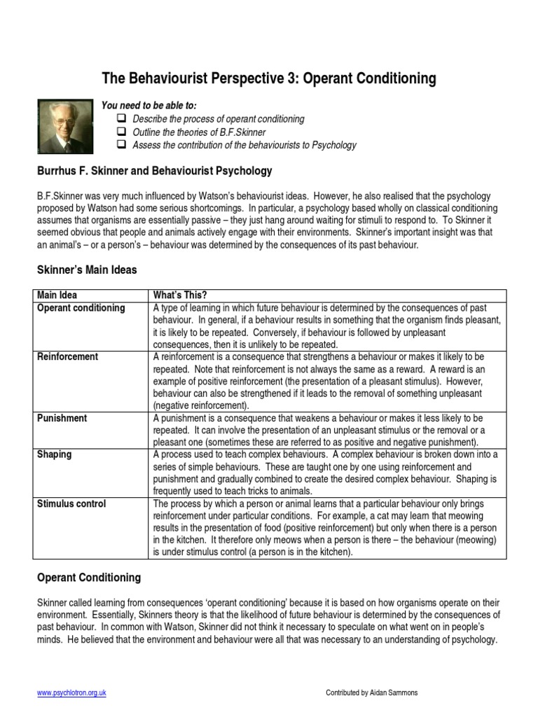 Operant Conditioning | PDF | Reinforcement | Behaviorism